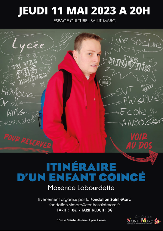 Bravo Maxence ! pour le spectacle Itinéraire d'un enfant coincé ...